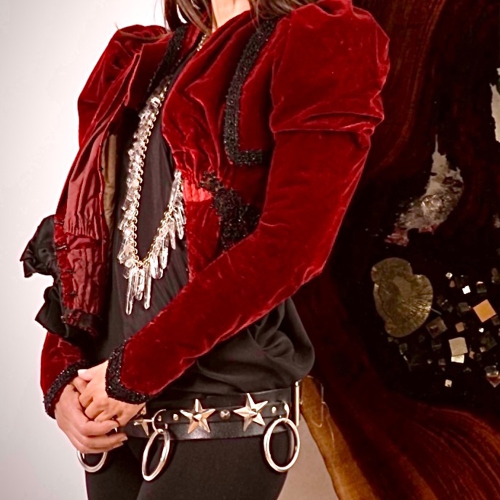 Vintage Victorian Red Velvet Jacket - Gem